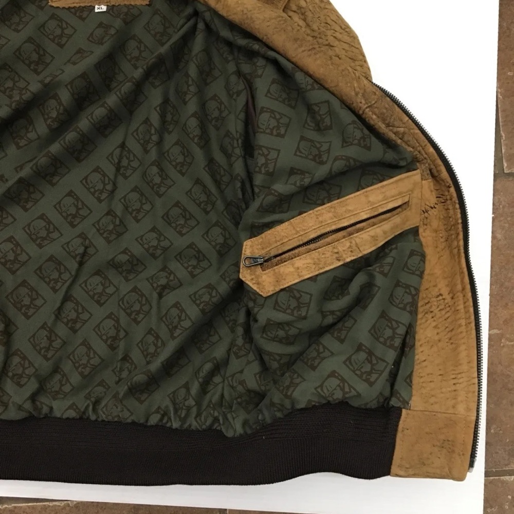 Tony Nowak Authentic Rare Brown Leather Jacket Xl Mad… - Gem